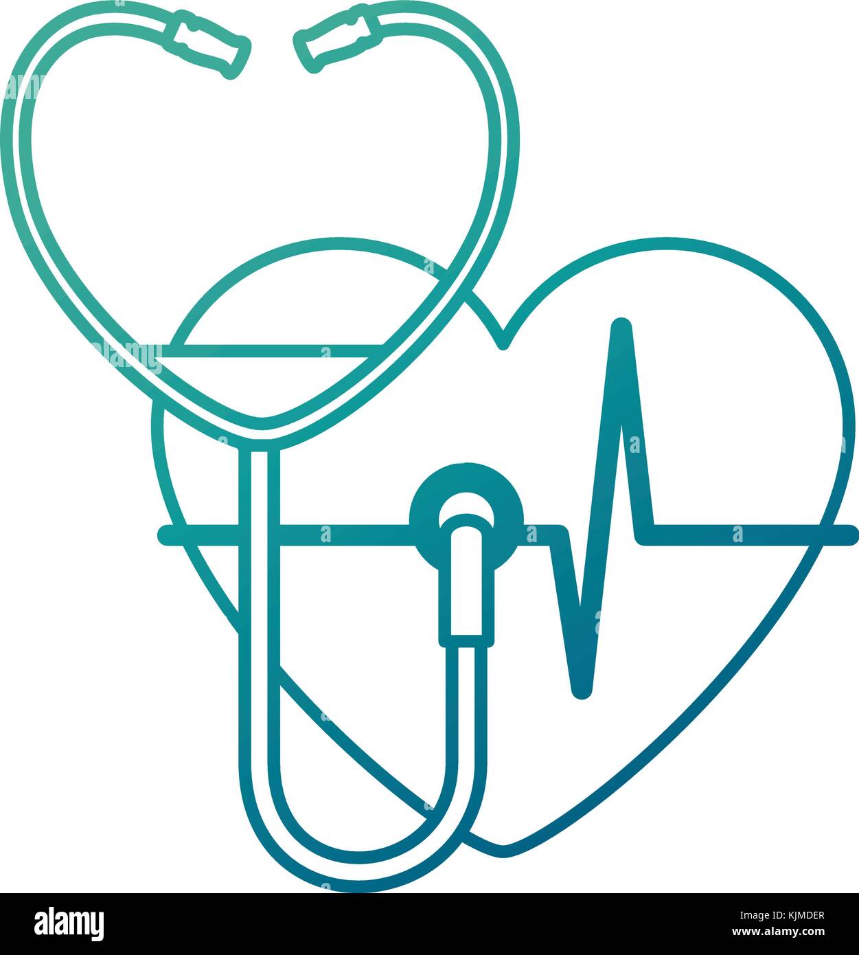 heart with stethoscope medical vector illustration design Stock Vector ...