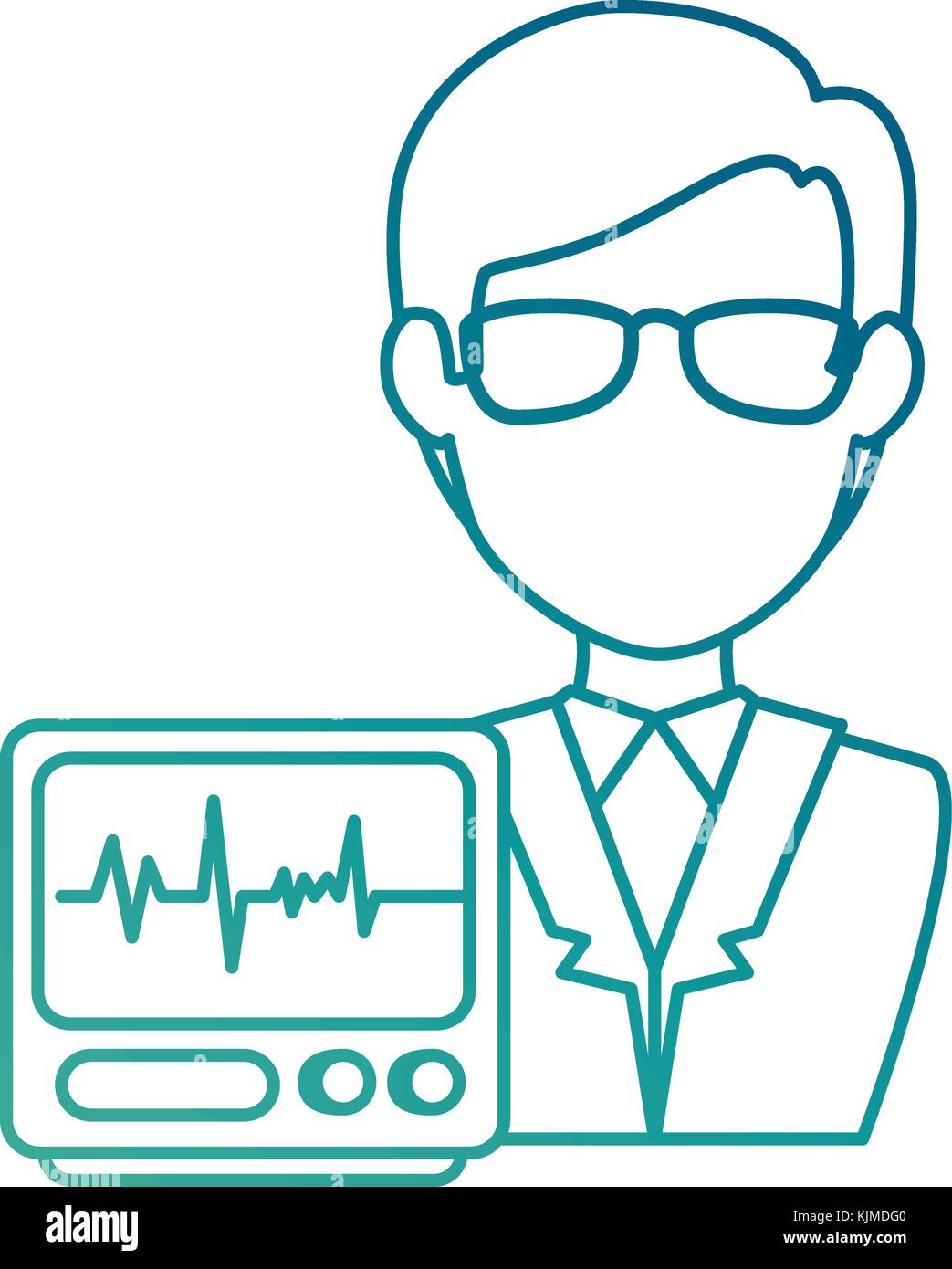 Doctor character ekg machine hi-res stock photography and images - Alamy