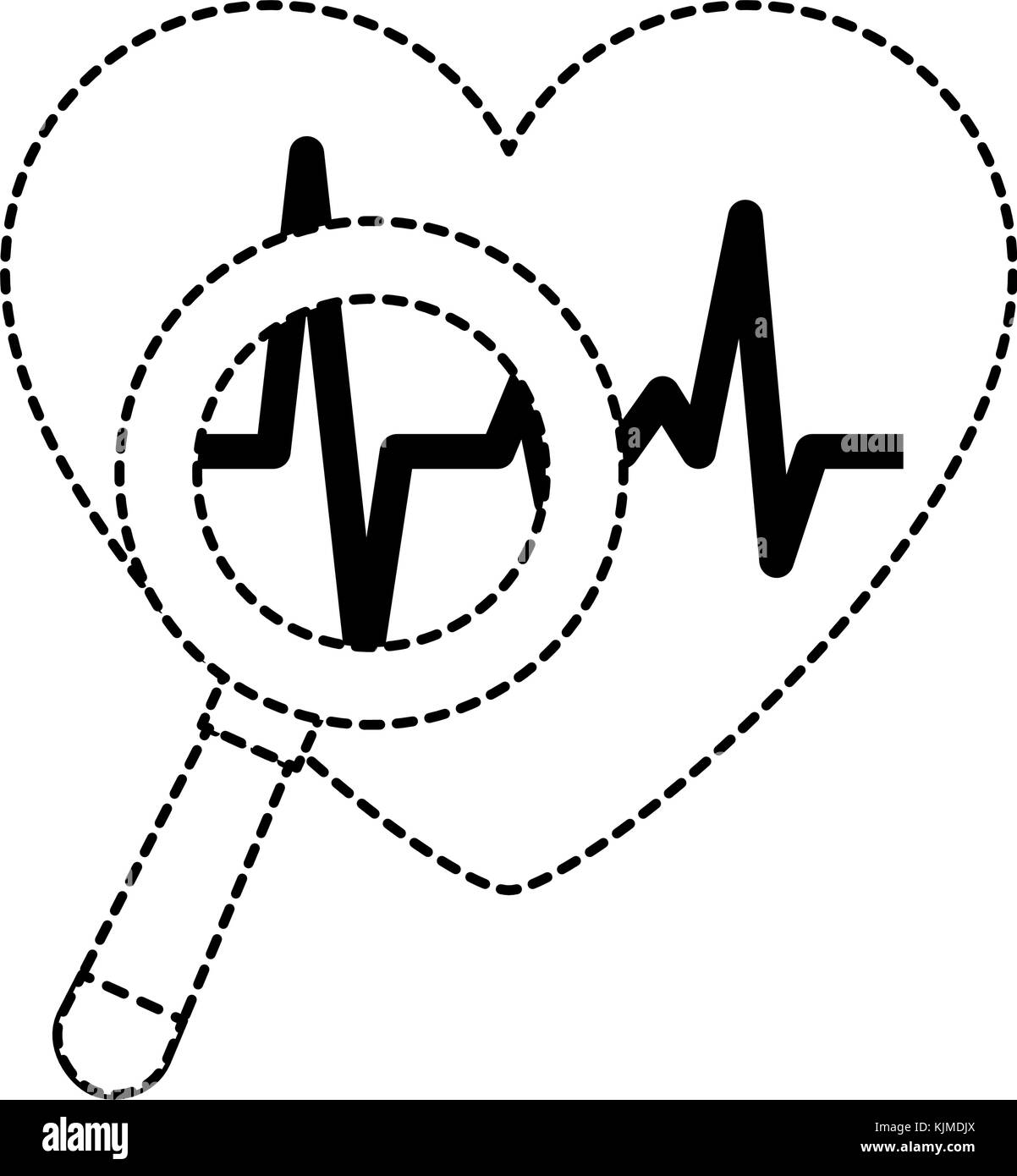 heart cardiology with magnifying glass vector illustration design Stock ...