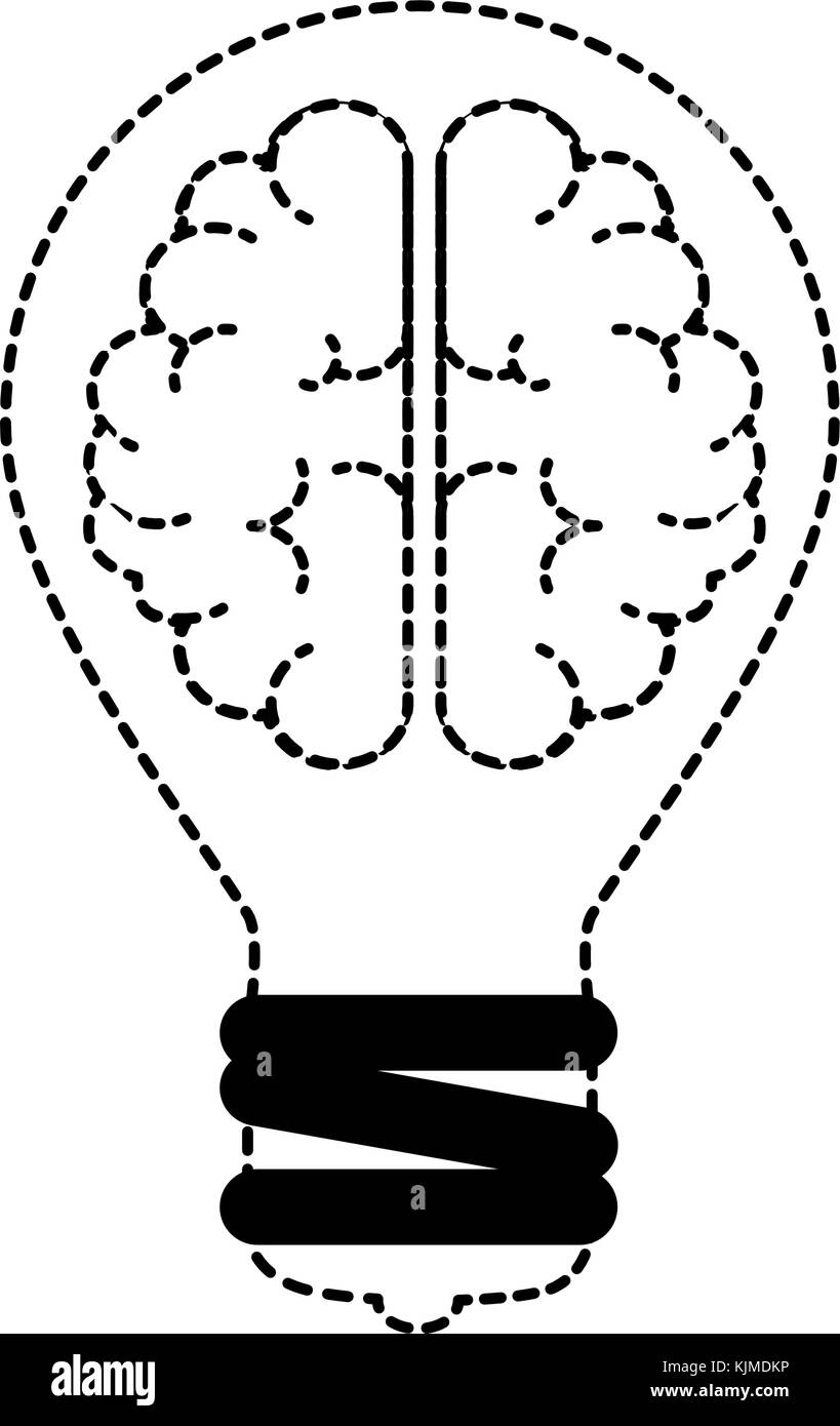 bulb light with brain vector illustration design Stock Vector Image ...