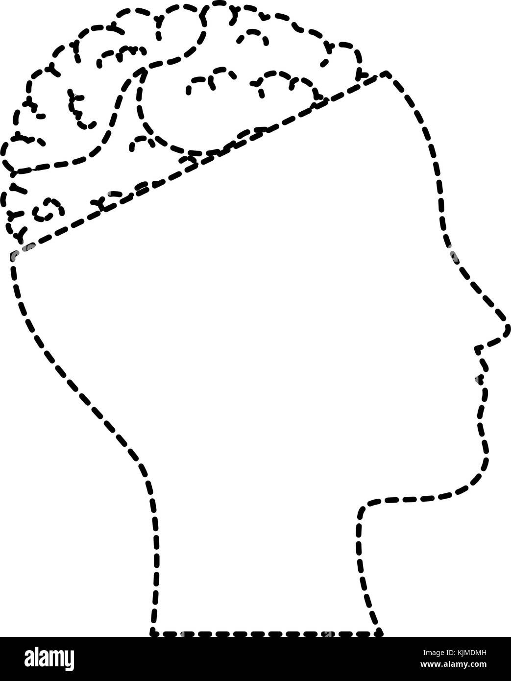 human profile with brain vector illustration design Stock Vector Image ...