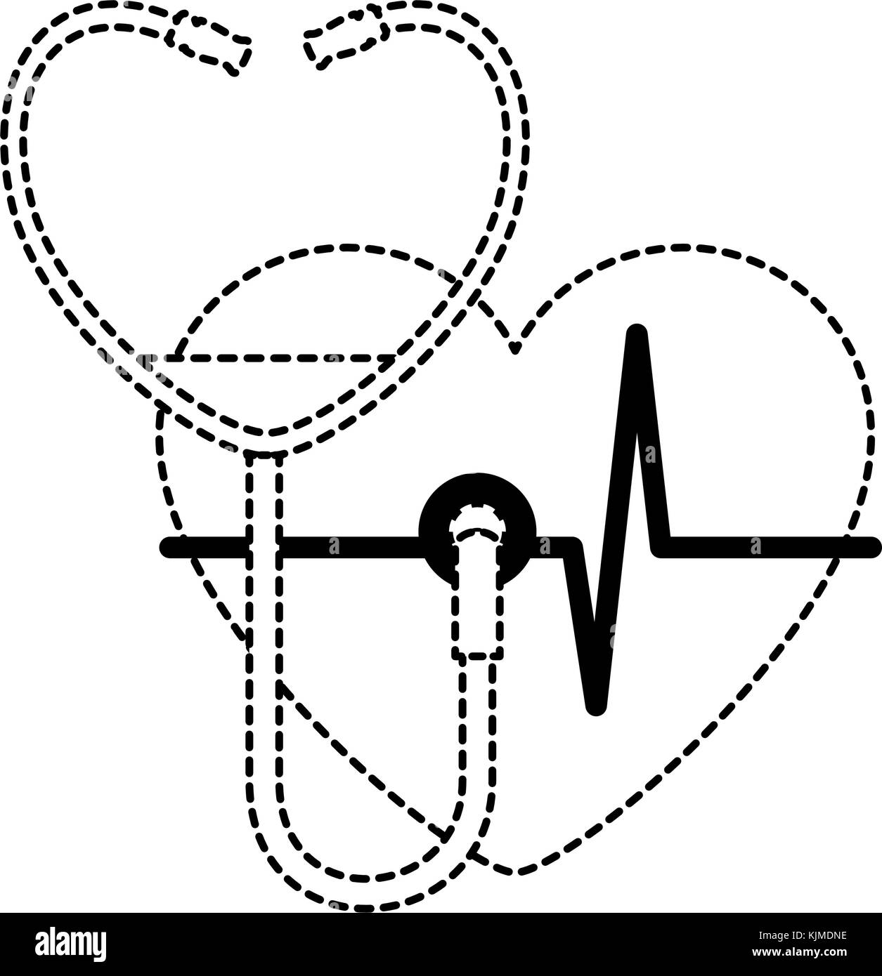 heart with stethoscope medical vector illustration design Stock Vector ...