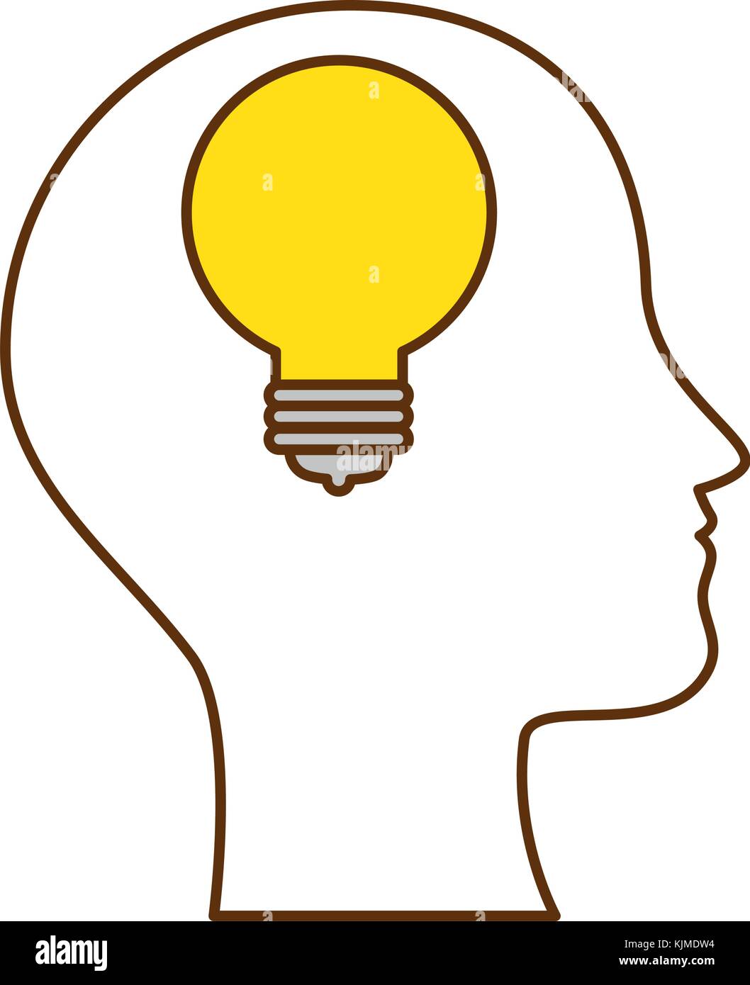 profile with bulb light vector illustration design Stock Vector Image ...