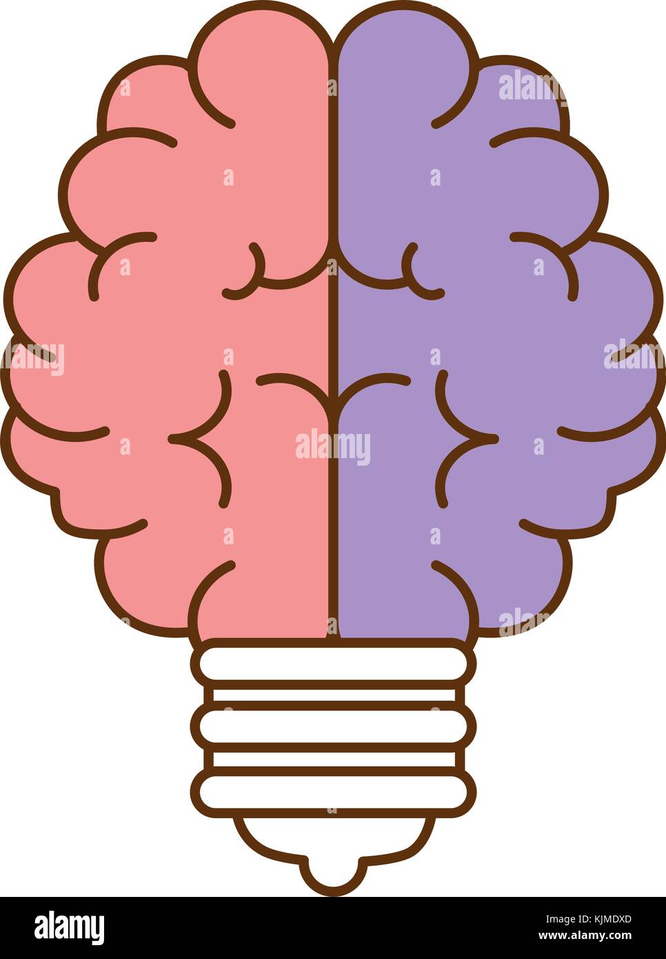 bulb light with brain vector illustration design Stock Vector Image ...