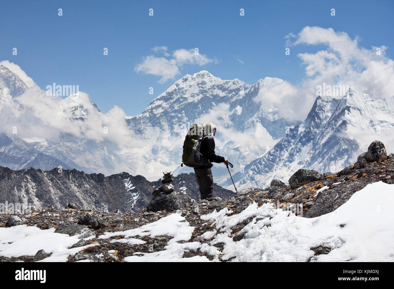 Climber in Himalayan mountain Stock Photo - Alamy