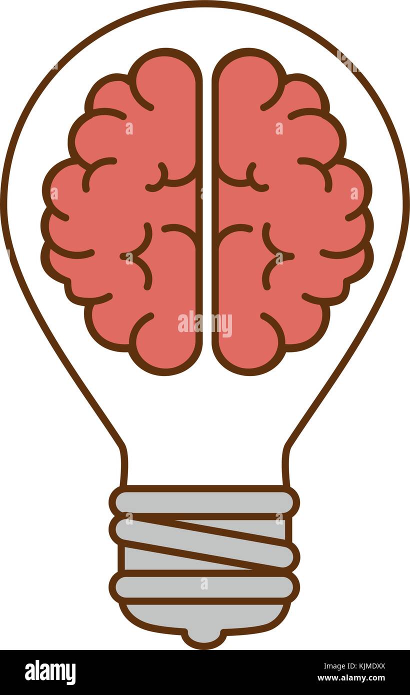 bulb light with brain vector illustration design Stock Vector Image ...