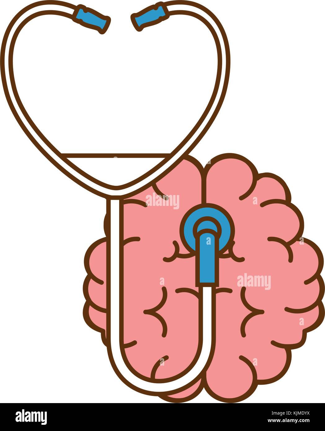 brain with stethoscope medical vector illustration design Stock Vector ...