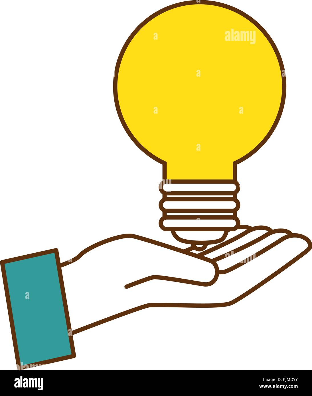 hand with bulb light vector illustration design Stock Vector Image ...