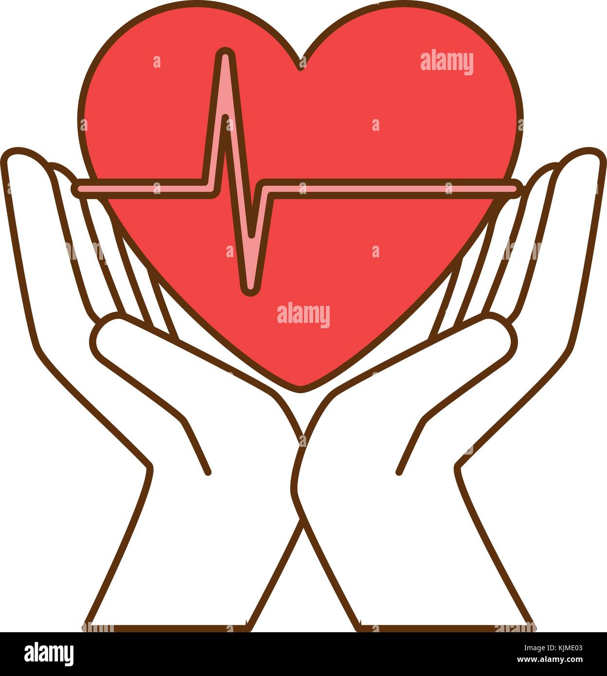 hands with heart cardio vector illustration design Stock Vector Image ...