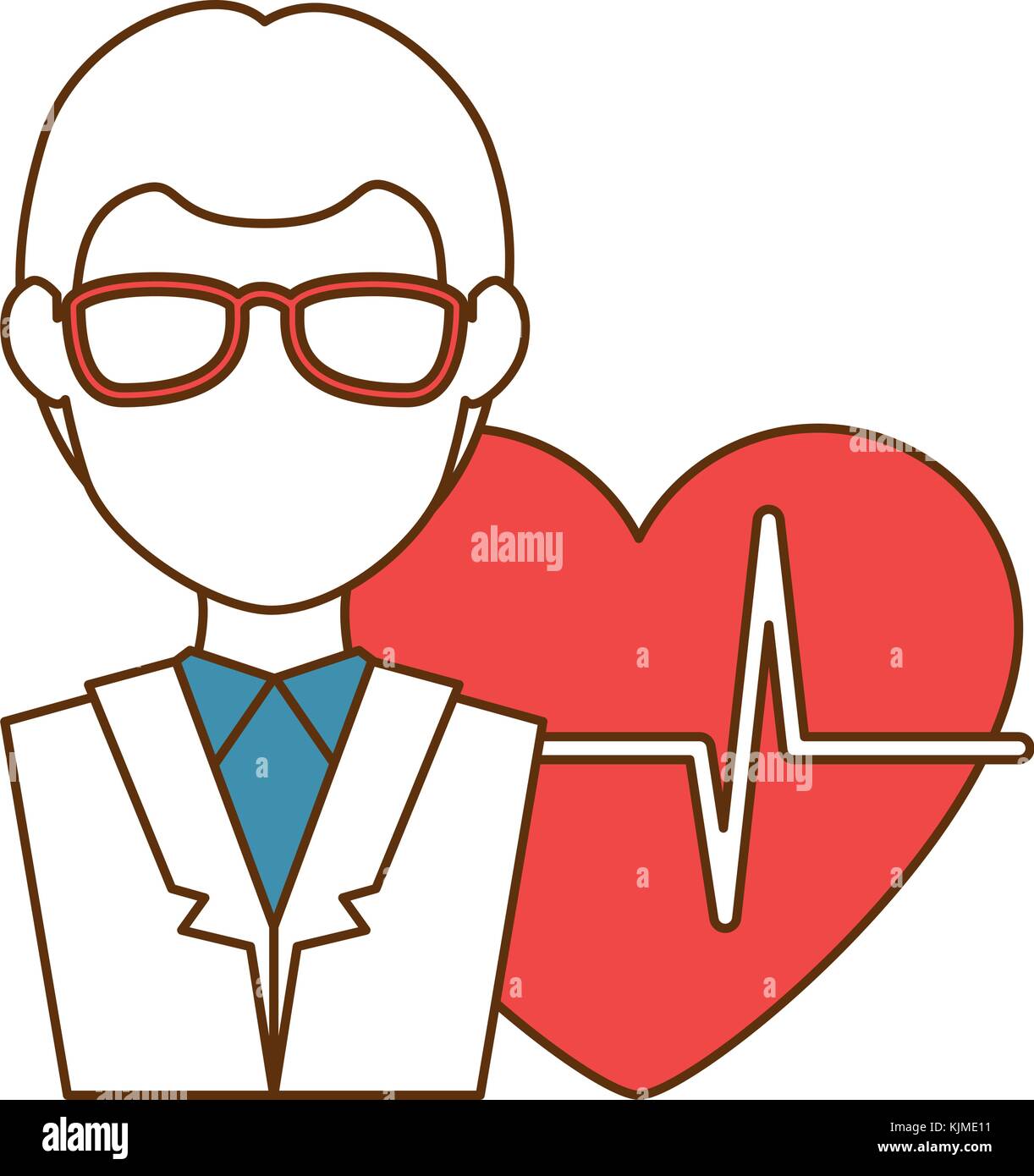 doctor character with heart vector illustration design Stock Vector ...