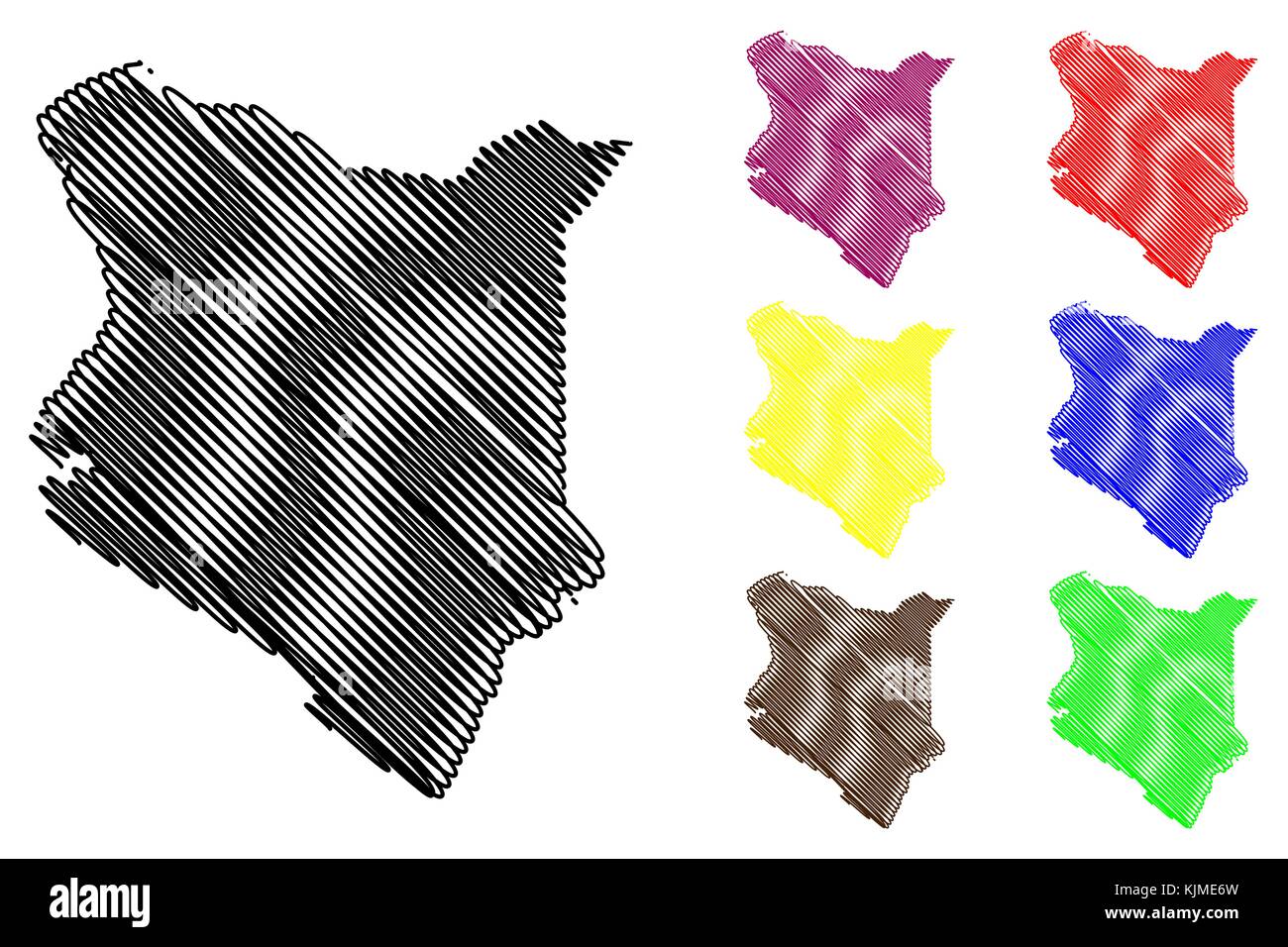 Kenya outline silhouette map illustration Cut Out Stock Images ...