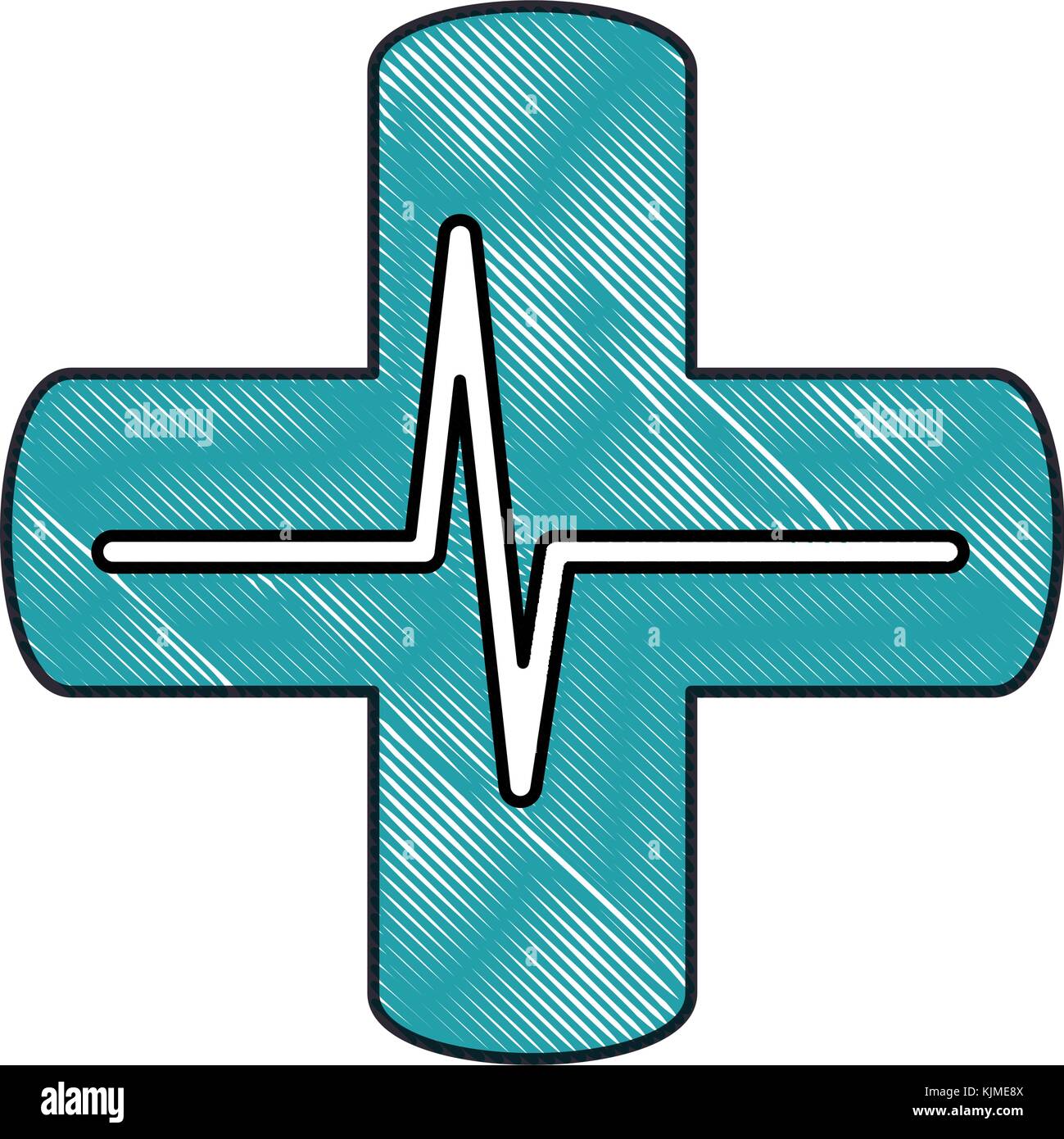 cross with ekg isolated icon vector illustration design Stock Vector ...
