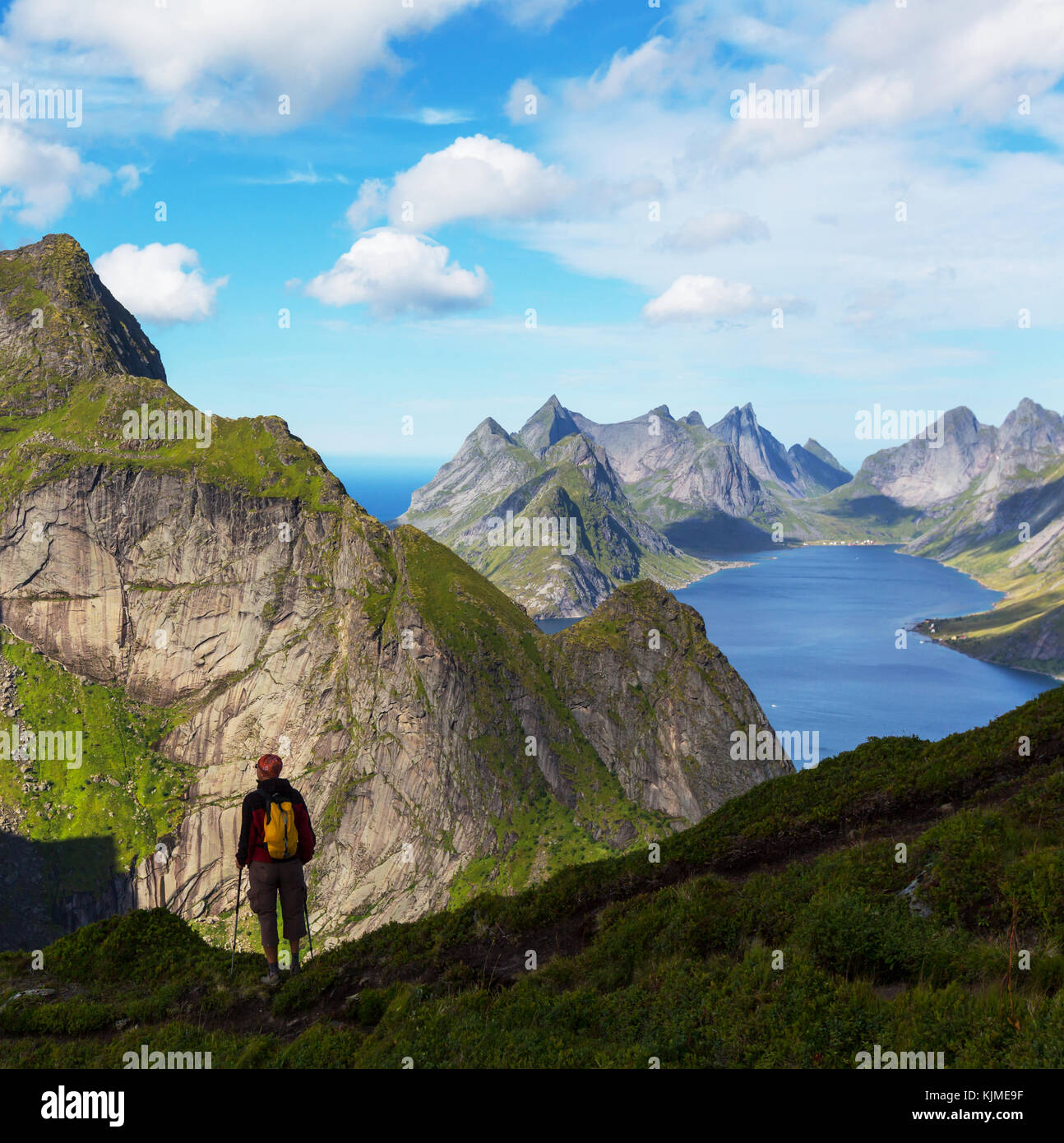 hike in Lofoten,Norway Stock Photo - Alamy