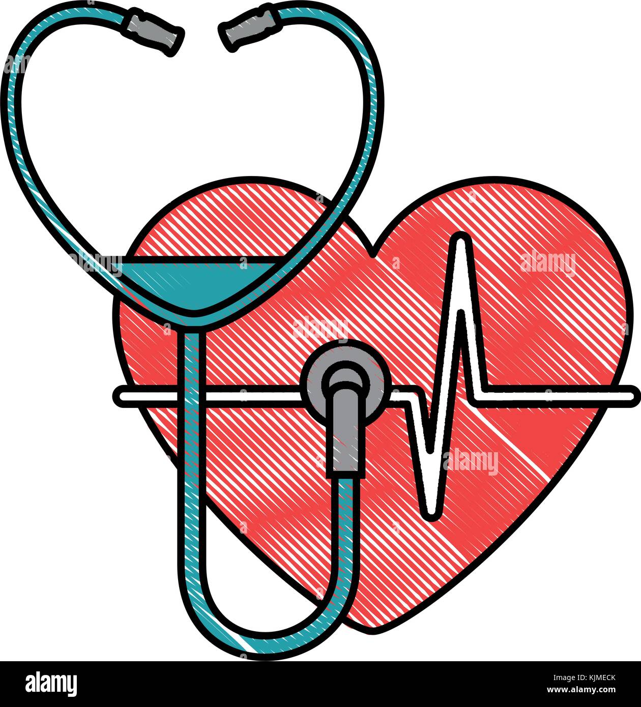 heart with stethoscope medical vector illustration design Stock Vector ...