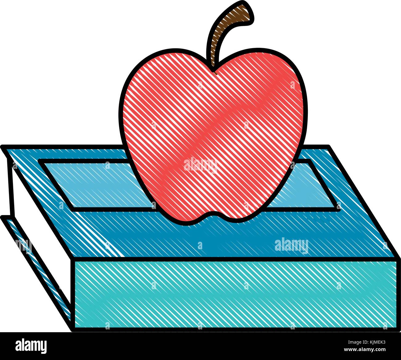 text book with apple vector illustration design Stock Vector Image ...