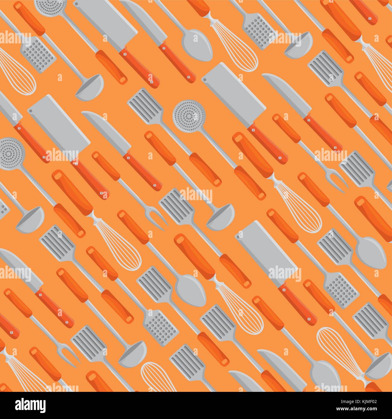 set kitchen cutlery pattern background vector illustration design Stock ...