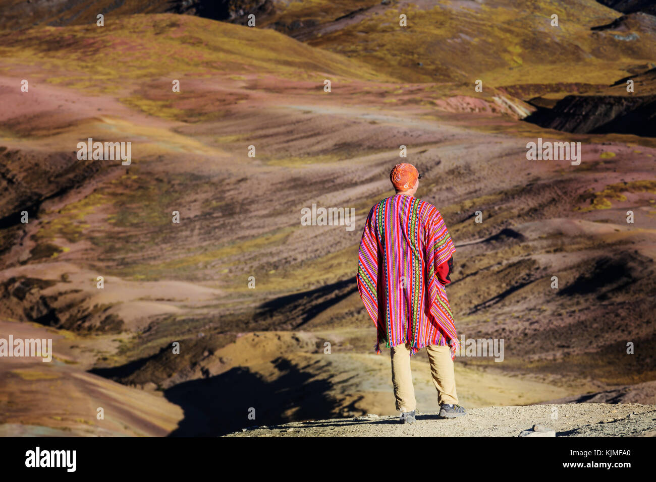 Hiking scene in Cordillera mountains, Peru Stock Photo - Alamy