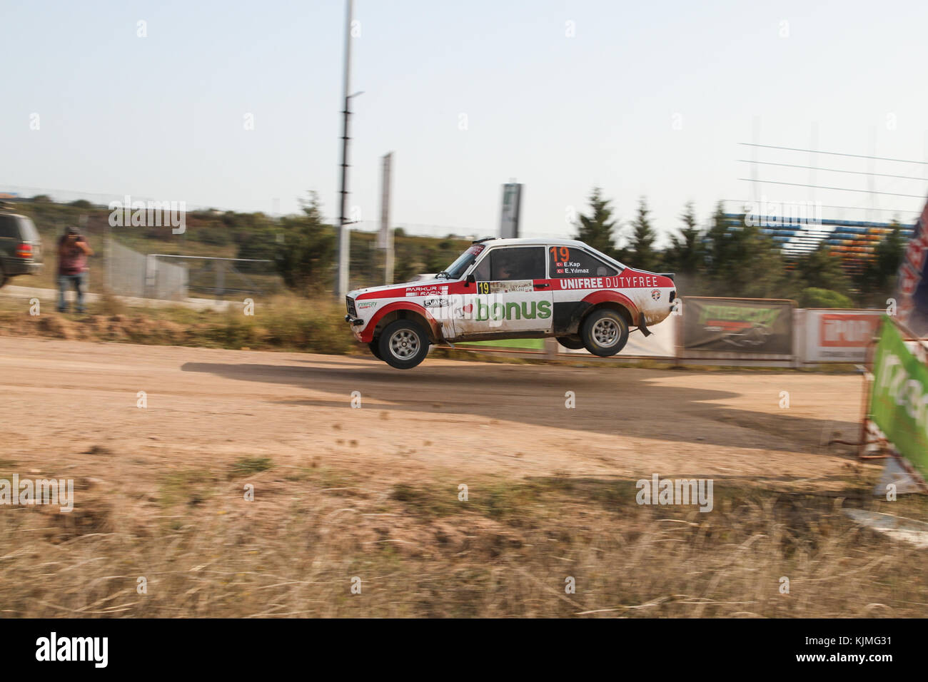 ISTANBUL, TURKEY - SEPTEMBER 10, 2017: Engin Kap drives Ford Escort ...