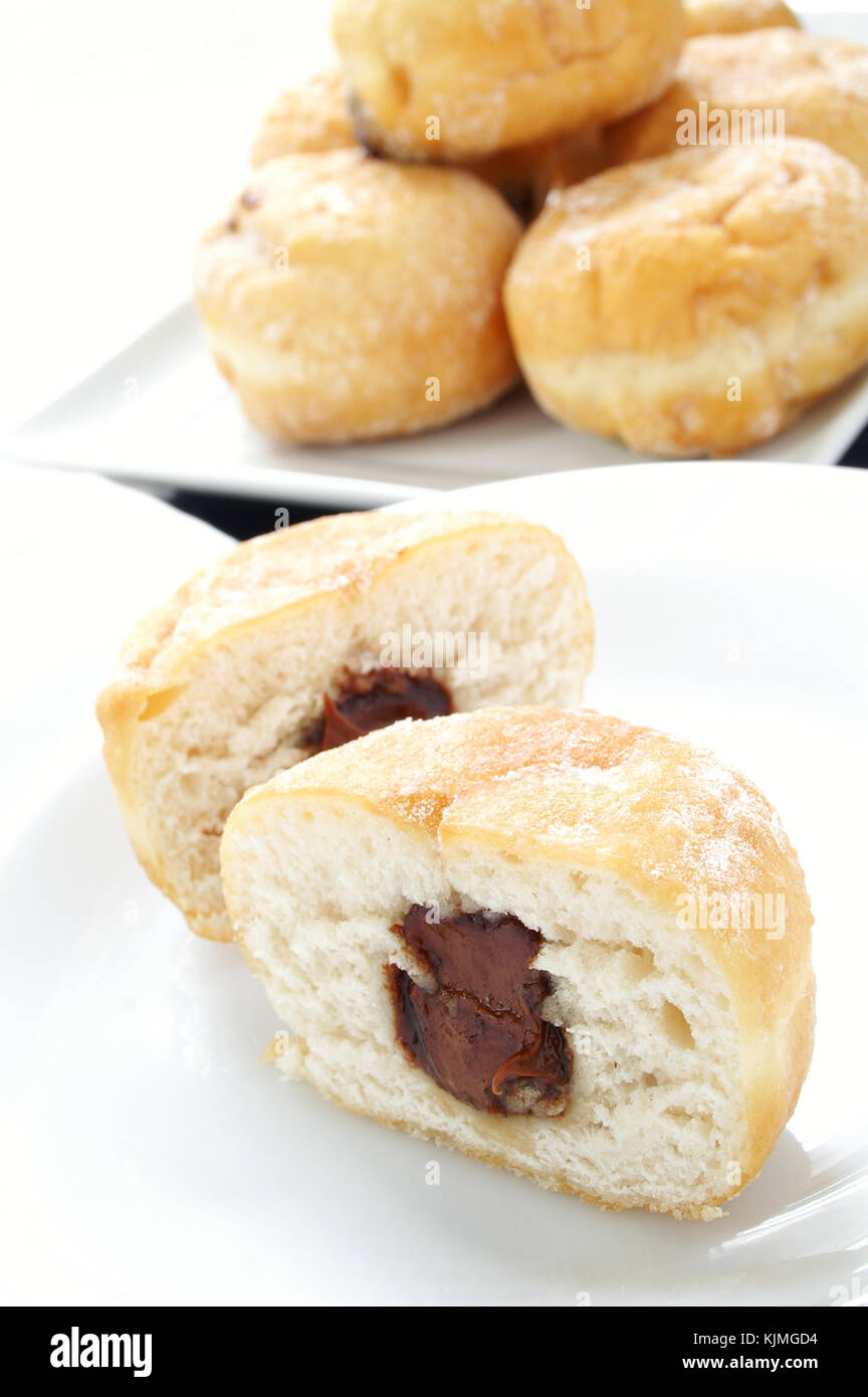 Chocolate filled donuts hi-res stock photography and images - Alamy