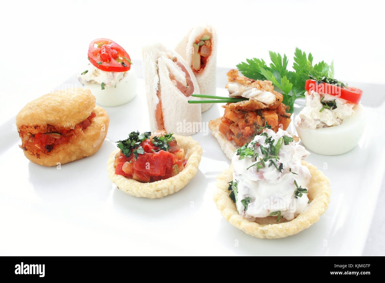 canape selection on white Stock Photo - Alamy