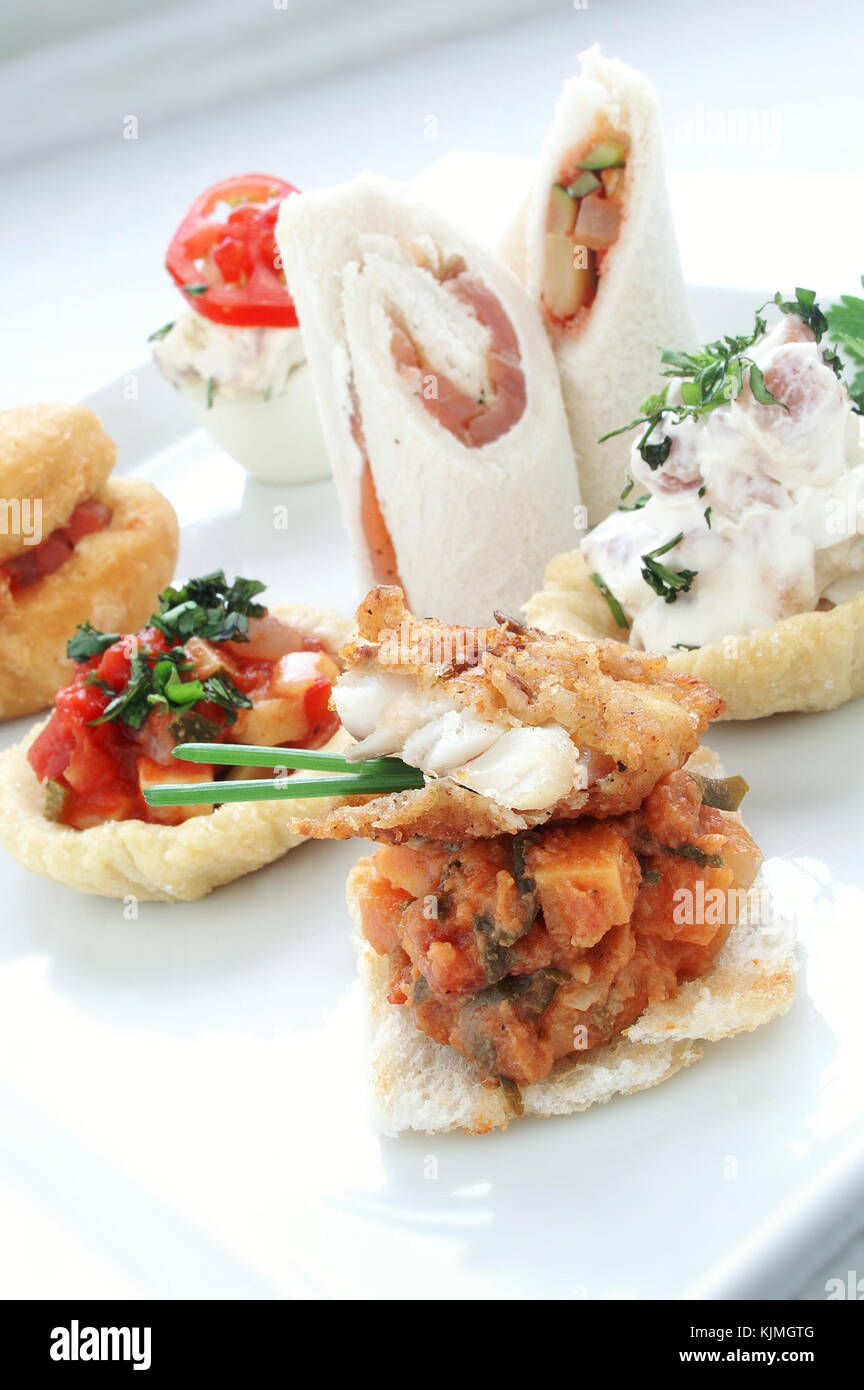 canape selection on white Stock Photo - Alamy