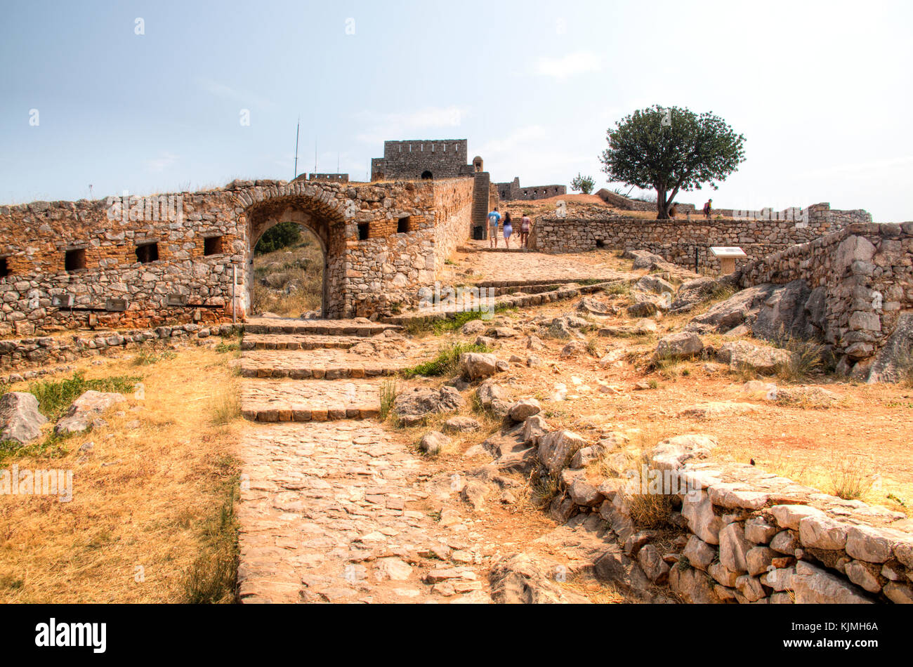 The magnificent Palamidi castle on a hill in the center of the ancient ...