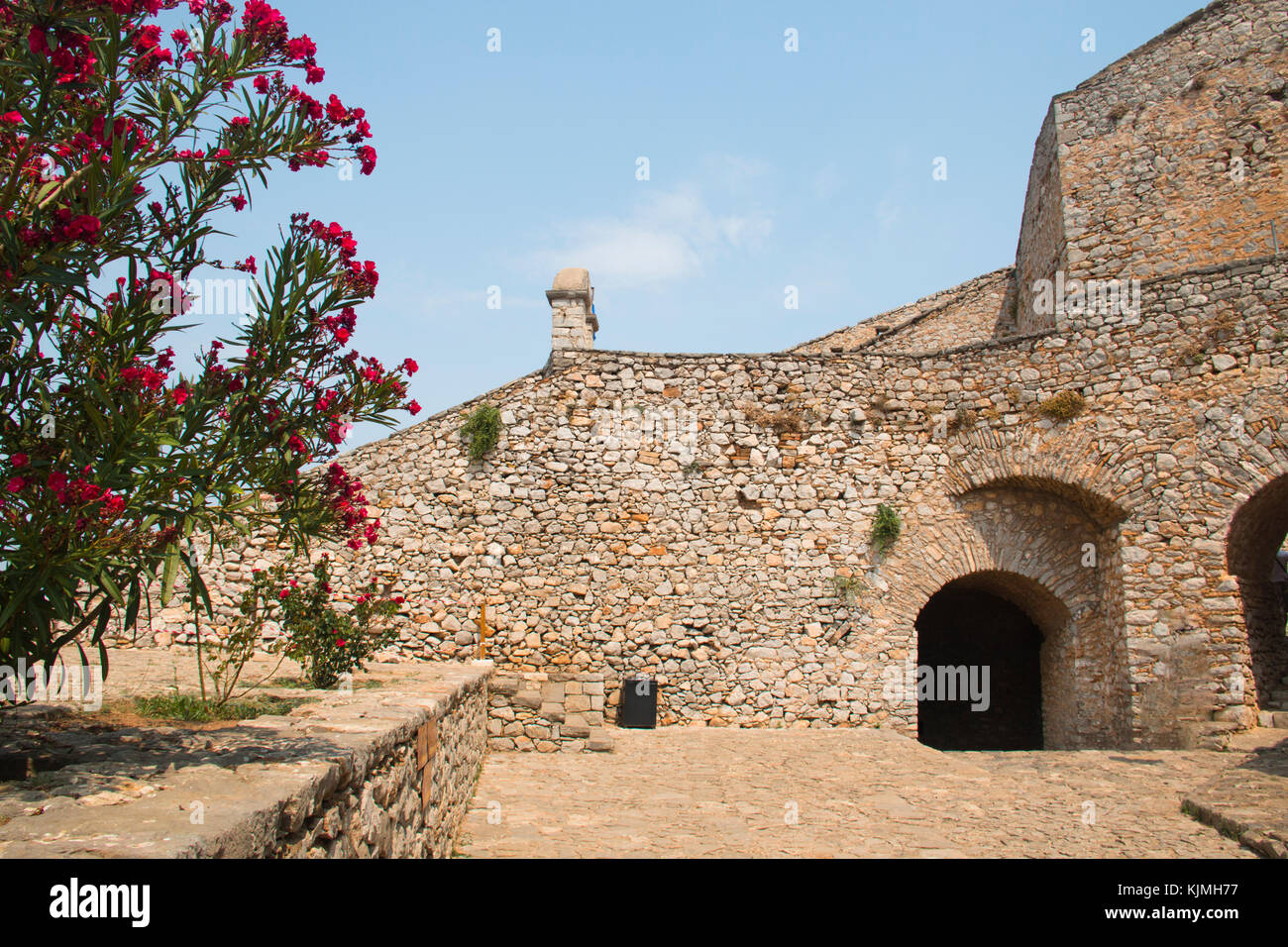 The magnificent Palamidi castle on a hill in the center of the ancient ...