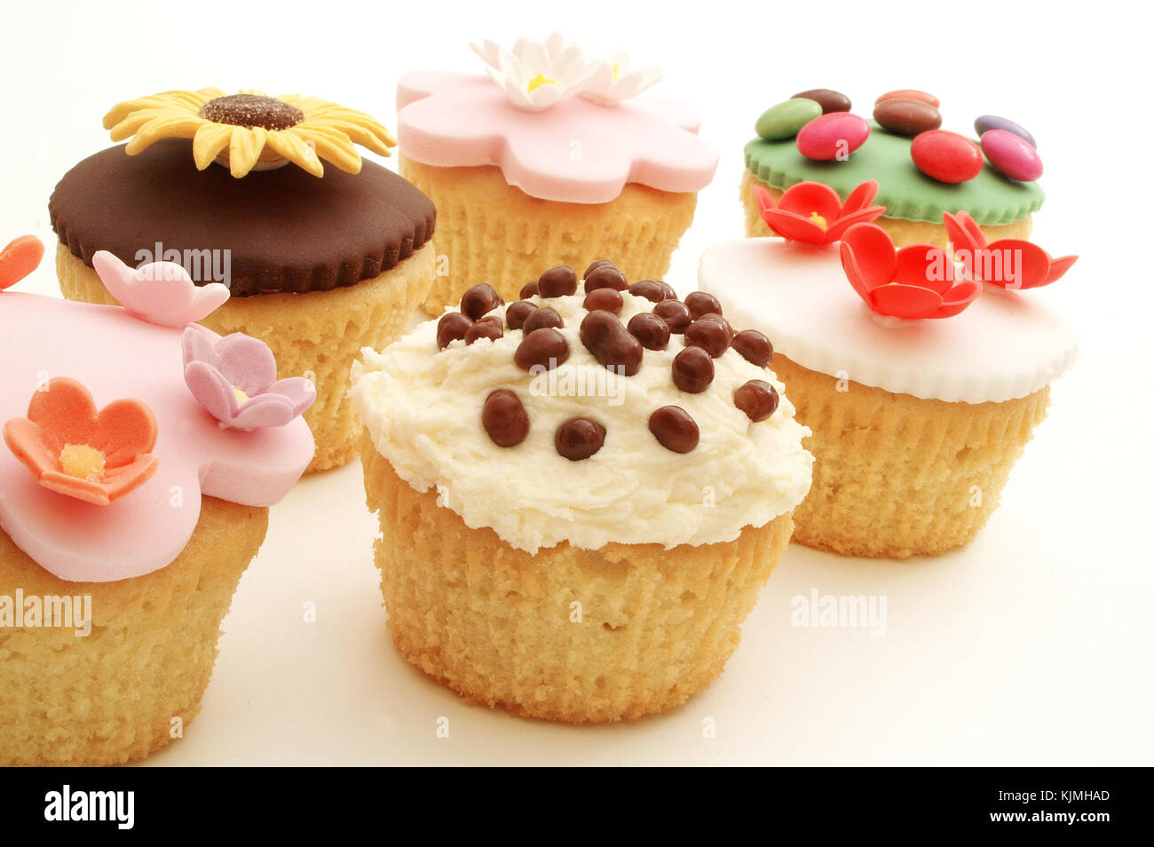 decorated cup cakes Stock Photo - Alamy