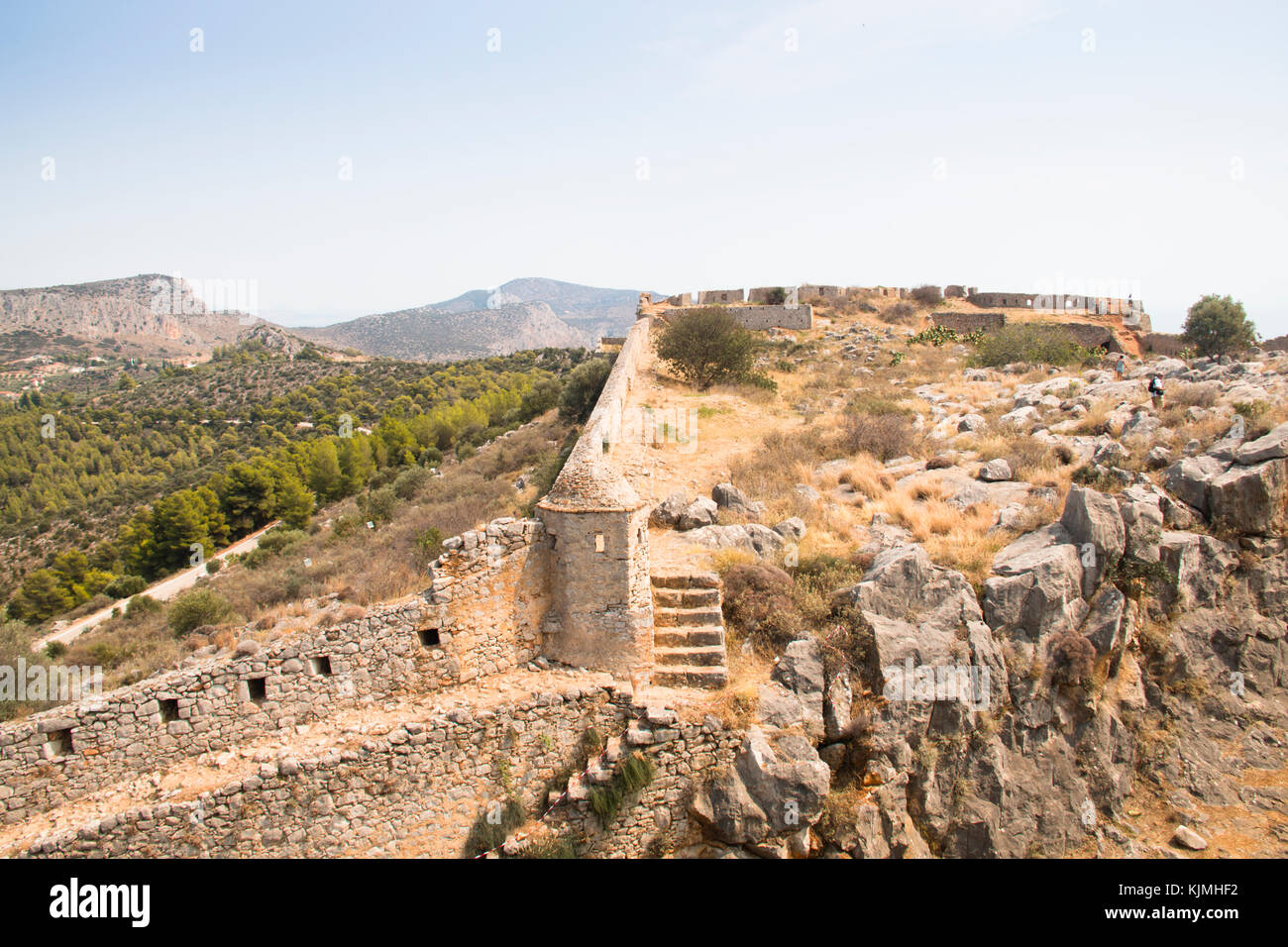The magnificent Palamidi castle on a hill in the center of the ancient ...