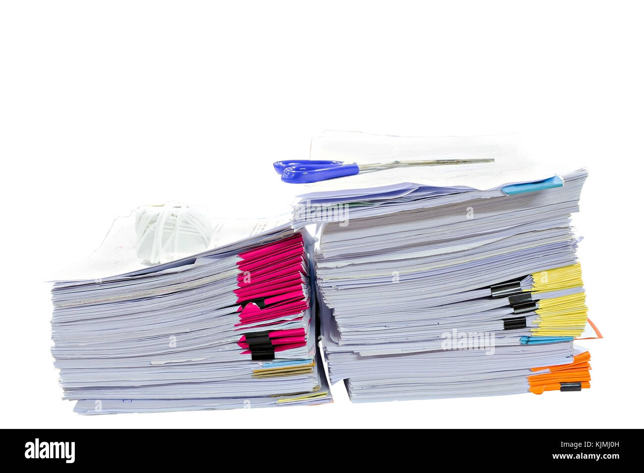 Stack of Documents isolated on white background Stock Photo - Alamy