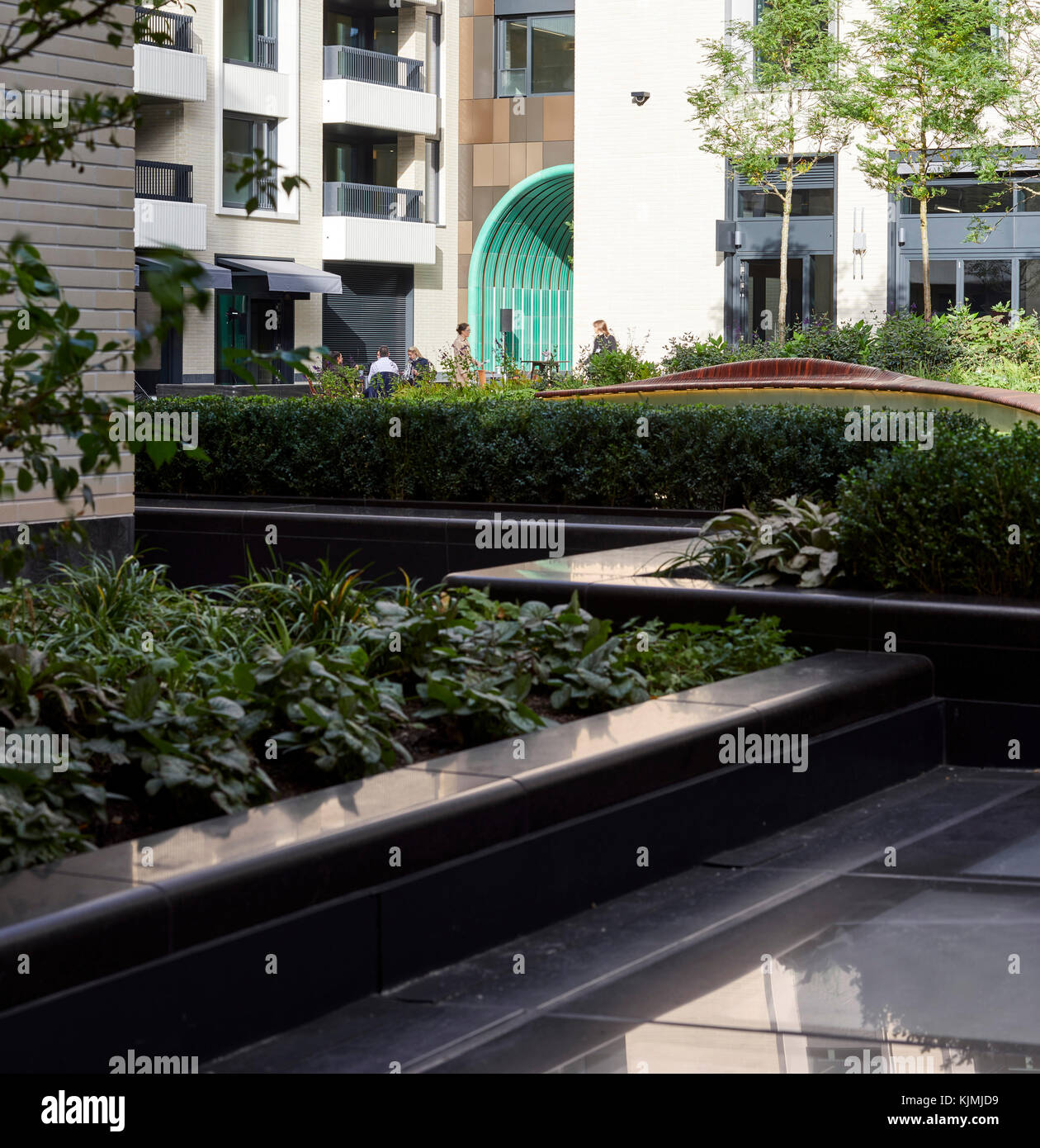 View within central courtyard. Rathbone Square, London, United Kingdom ...
