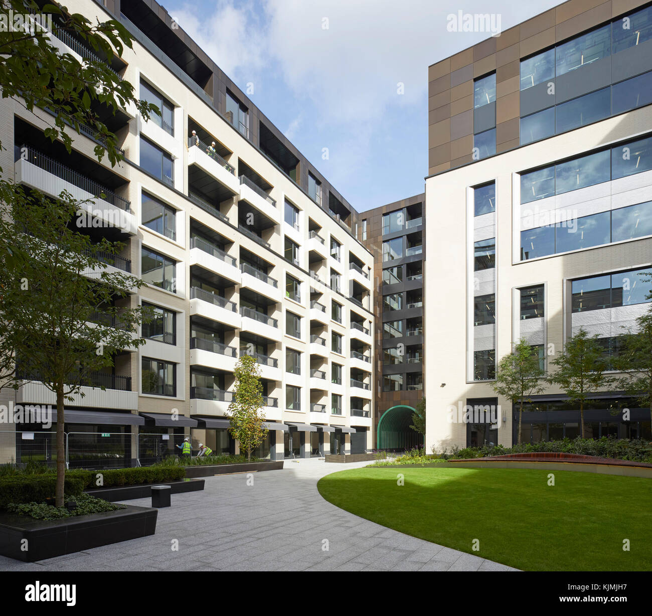 View of central courtyard. Rathbone Square, London, United Kingdom ...