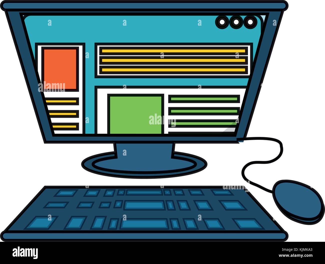 computer with keyboard and mouse icon Stock Vector Image & Art - Alamy
