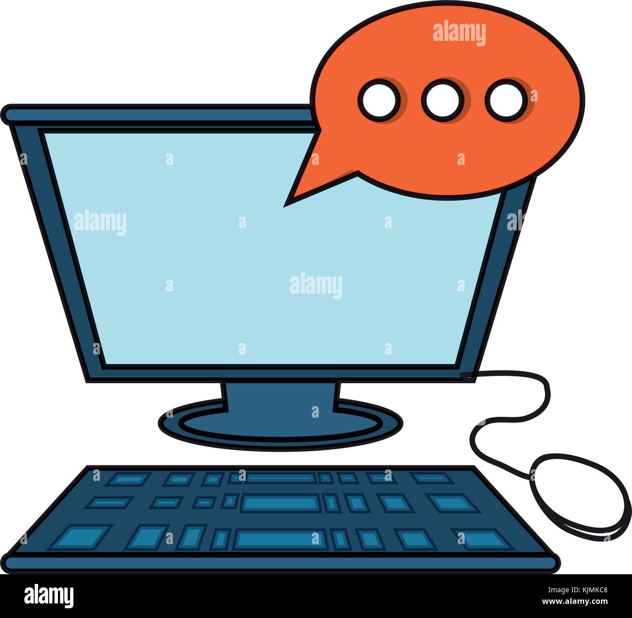 computer with speech bubble icon Stock Vector Image & Art - Alamy