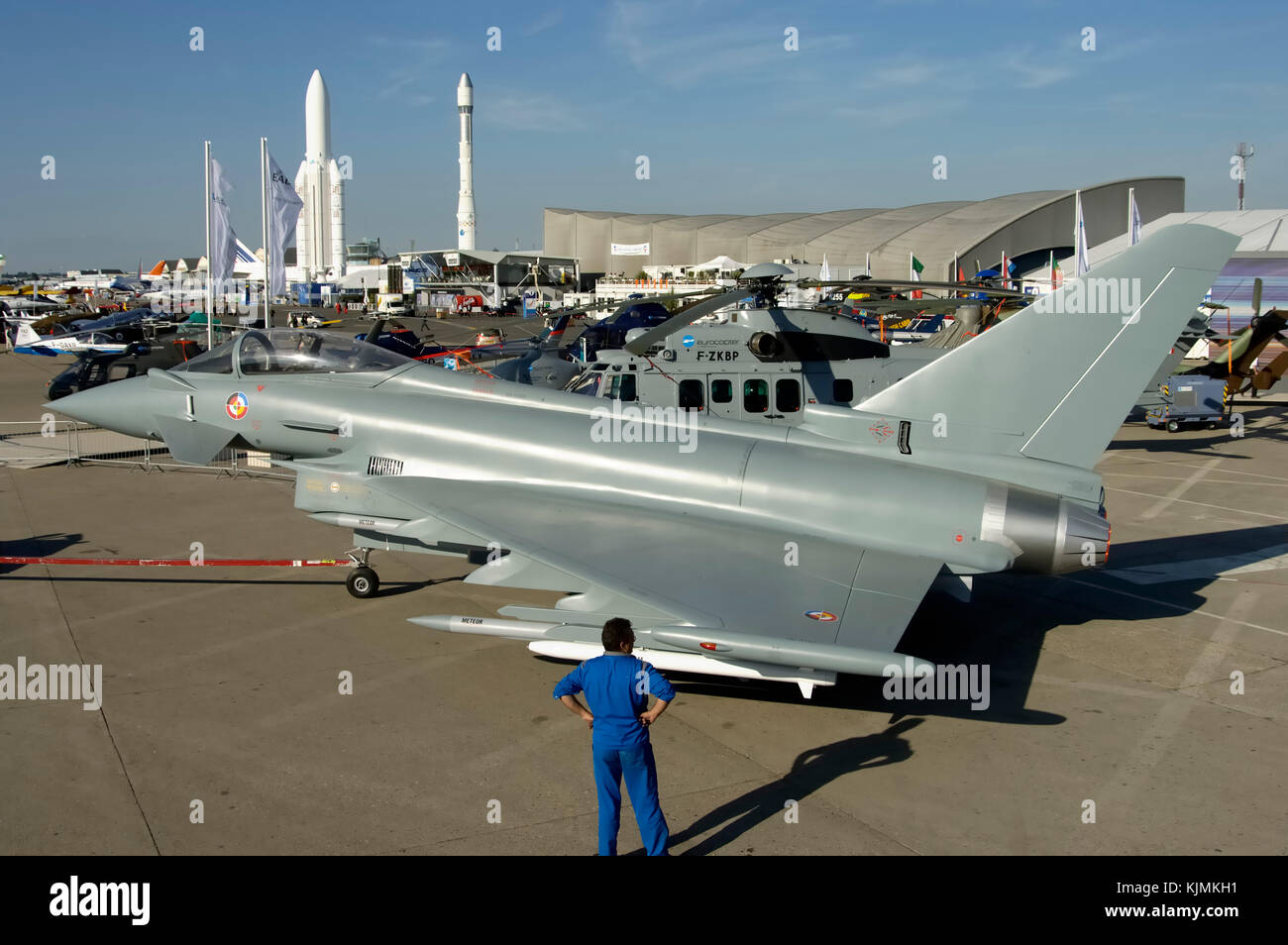 parked in static-display with Ariane rockets behind at the 2005 Paris ...