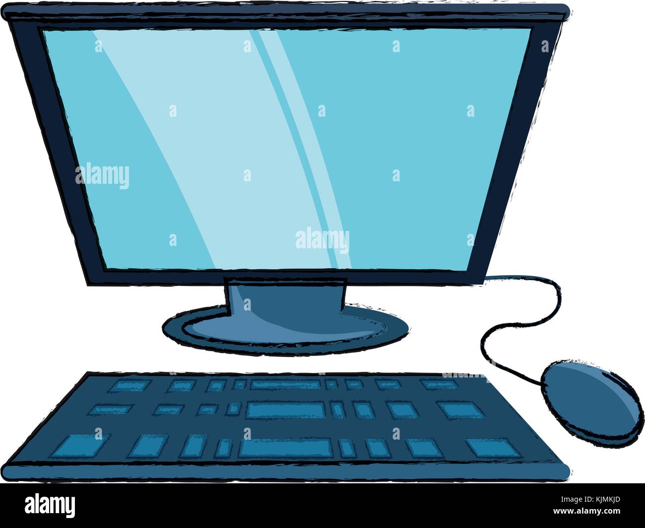 computer with keyboard and mouse icon Stock Vector Image & Art - Alamy
