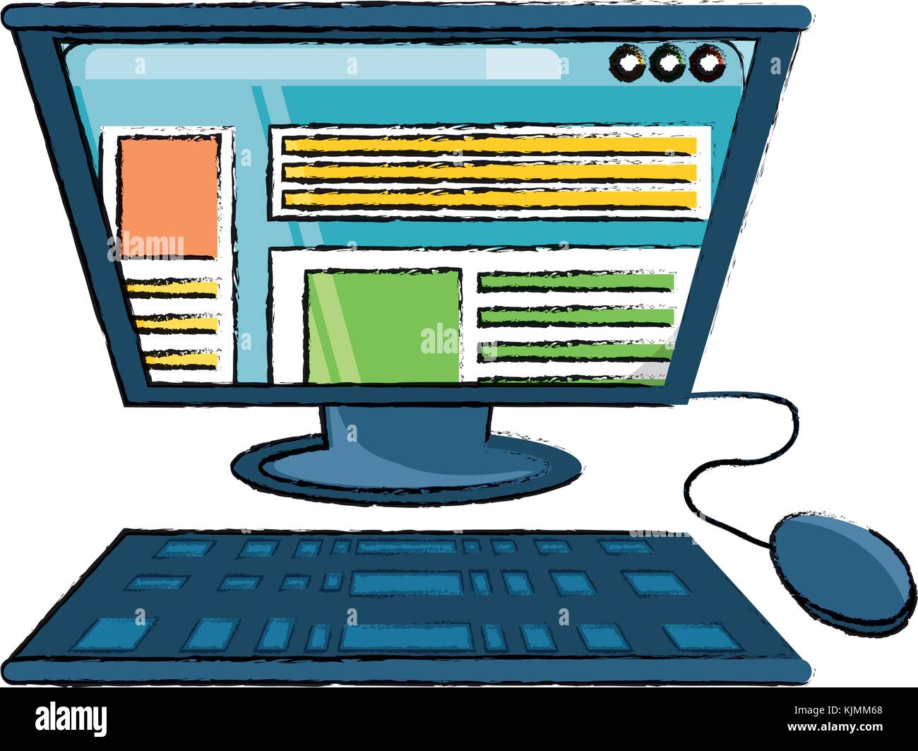 computer with keyboard and mouse icon Stock Vector Image & Art - Alamy