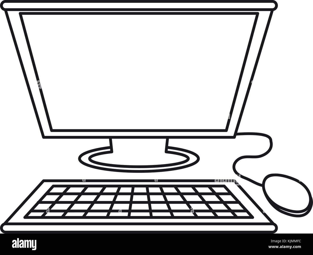 computer with keyboard and mouse icon Stock Vector Image & Art - Alamy