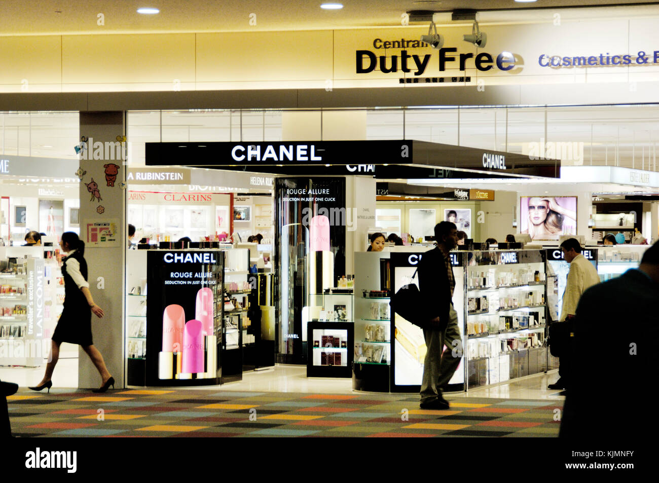 duty-free shops in the main terminal, with multi coloured floor Stock ...