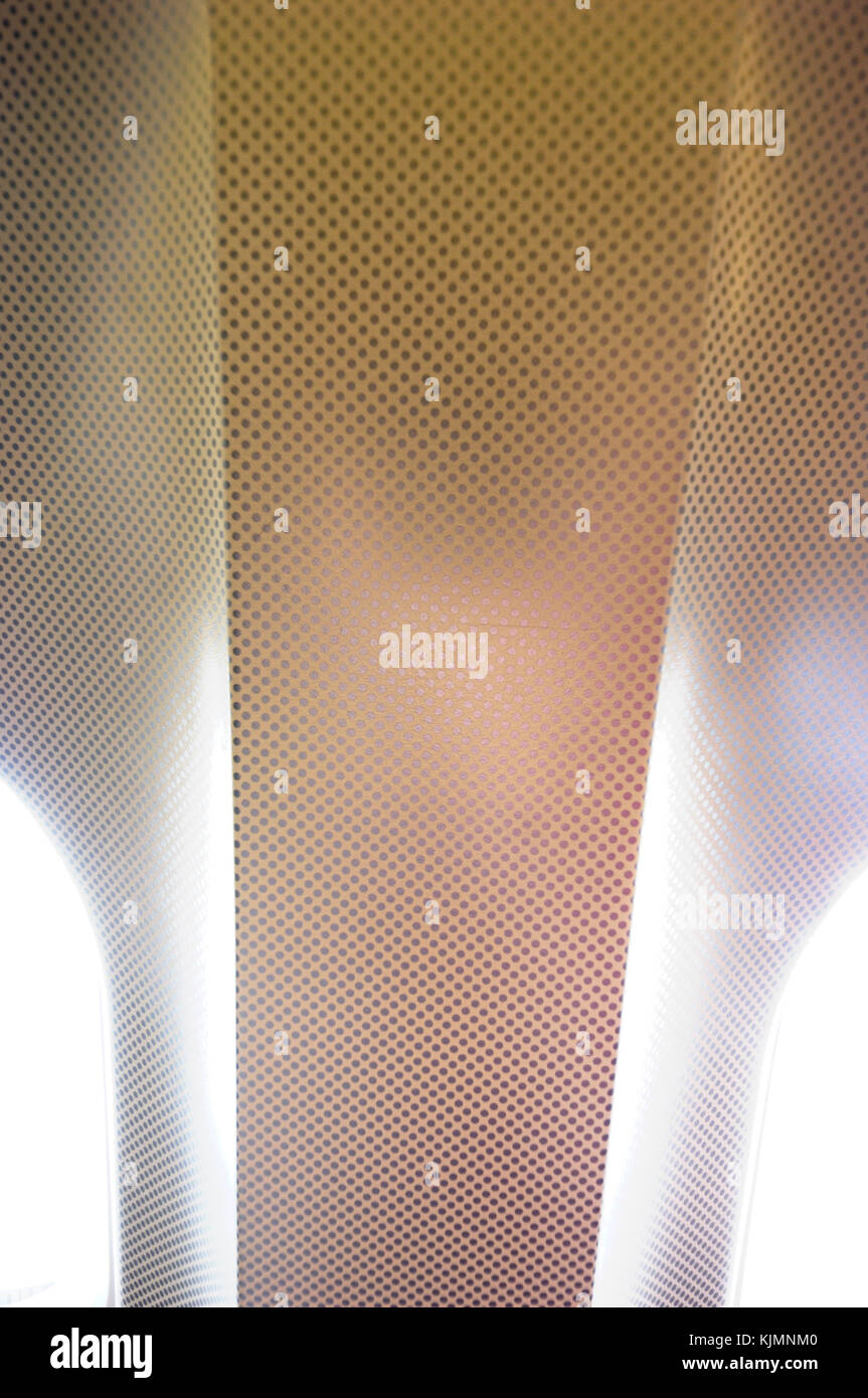 interior decor wall pattern and window frames in the business-class ...