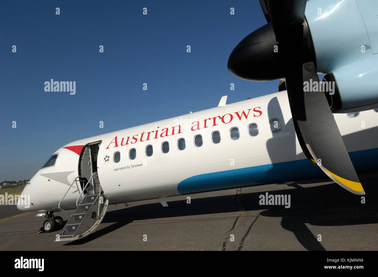 Propellers And Open Door Of The Austrian Arrows Bombardier Dhc 8 Dash 8