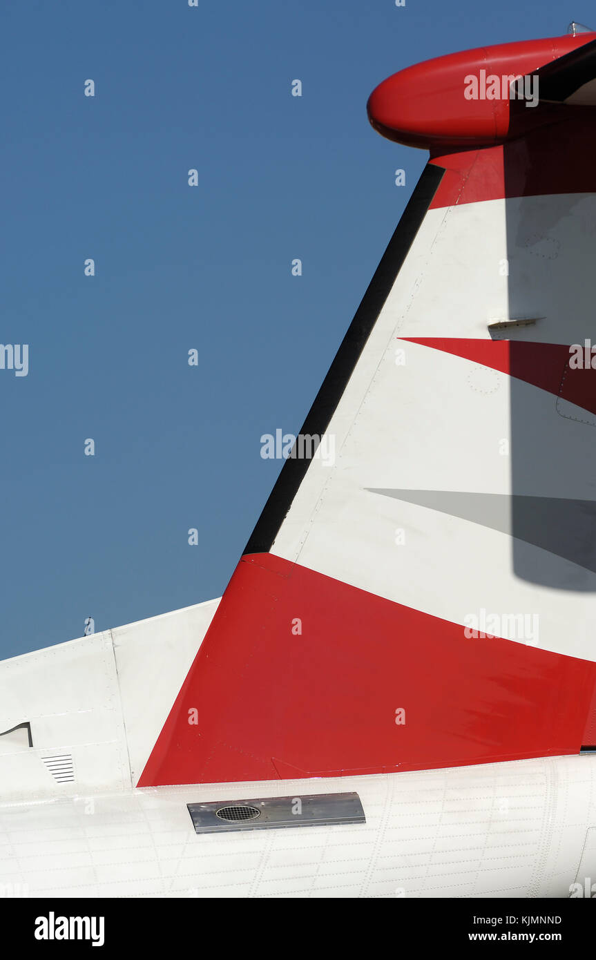 tail-fin of the Austrian Arrows Bombardier DHC-8 Dash 8-400 Q400 at the ...