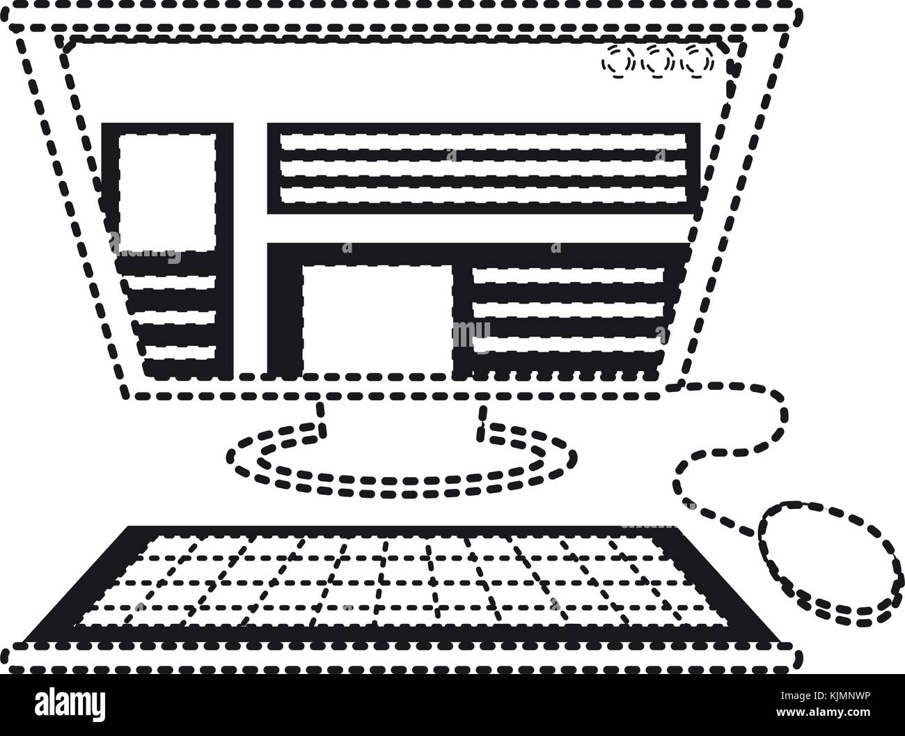 computer with keyboard and mouse icon Stock Vector Image & Art - Alamy