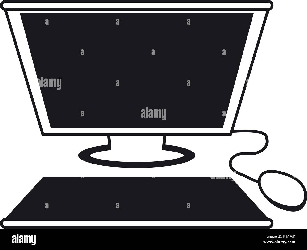 computer with keyboard and mouse icon Stock Vector Image & Art - Alamy