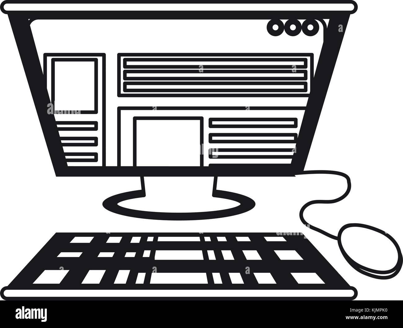 computer with keyboard and mouse icon Stock Vector Image & Art - Alamy