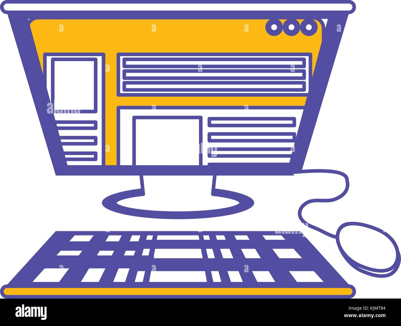 computer with keyboard and mouse icon Stock Vector Image & Art - Alamy