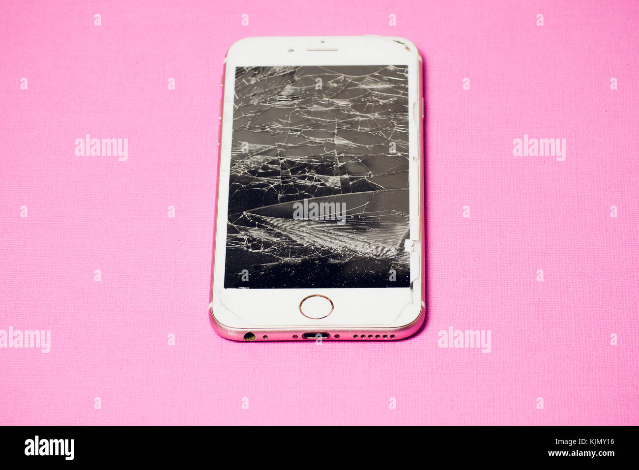 Modern mobile smartphone with broken screen color Stock Photo - Alamy