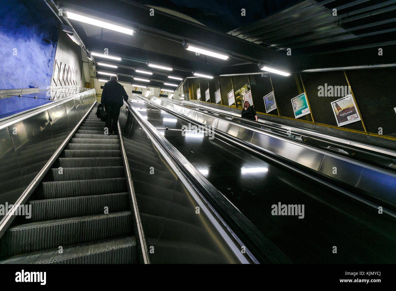 STOCKHOLM, SWEDEN - MARCH 10, 2017. Stockholm underground metro station ...