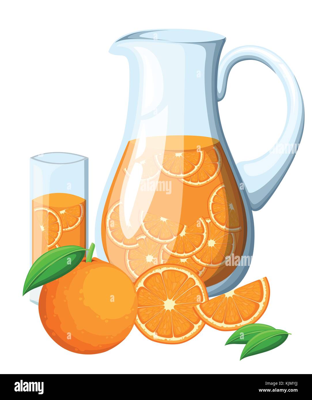 Orange slices in glass Stock Vector Images - Alamy