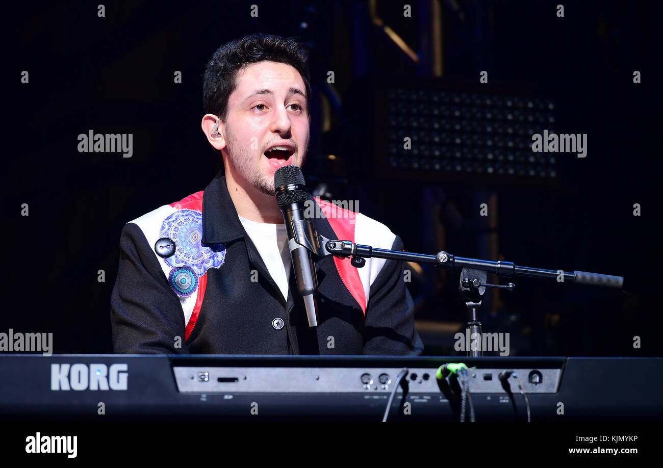 Max Restaino performing at the O2 Arena in London, ahead of performance ...